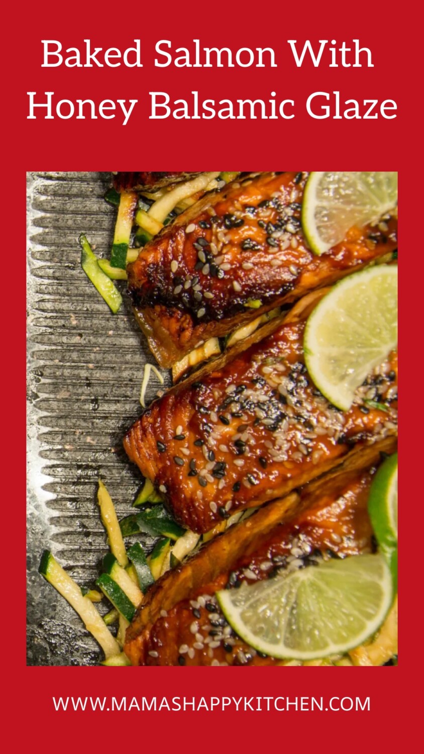 Baked Salmon with Honey Balsamic Glaze