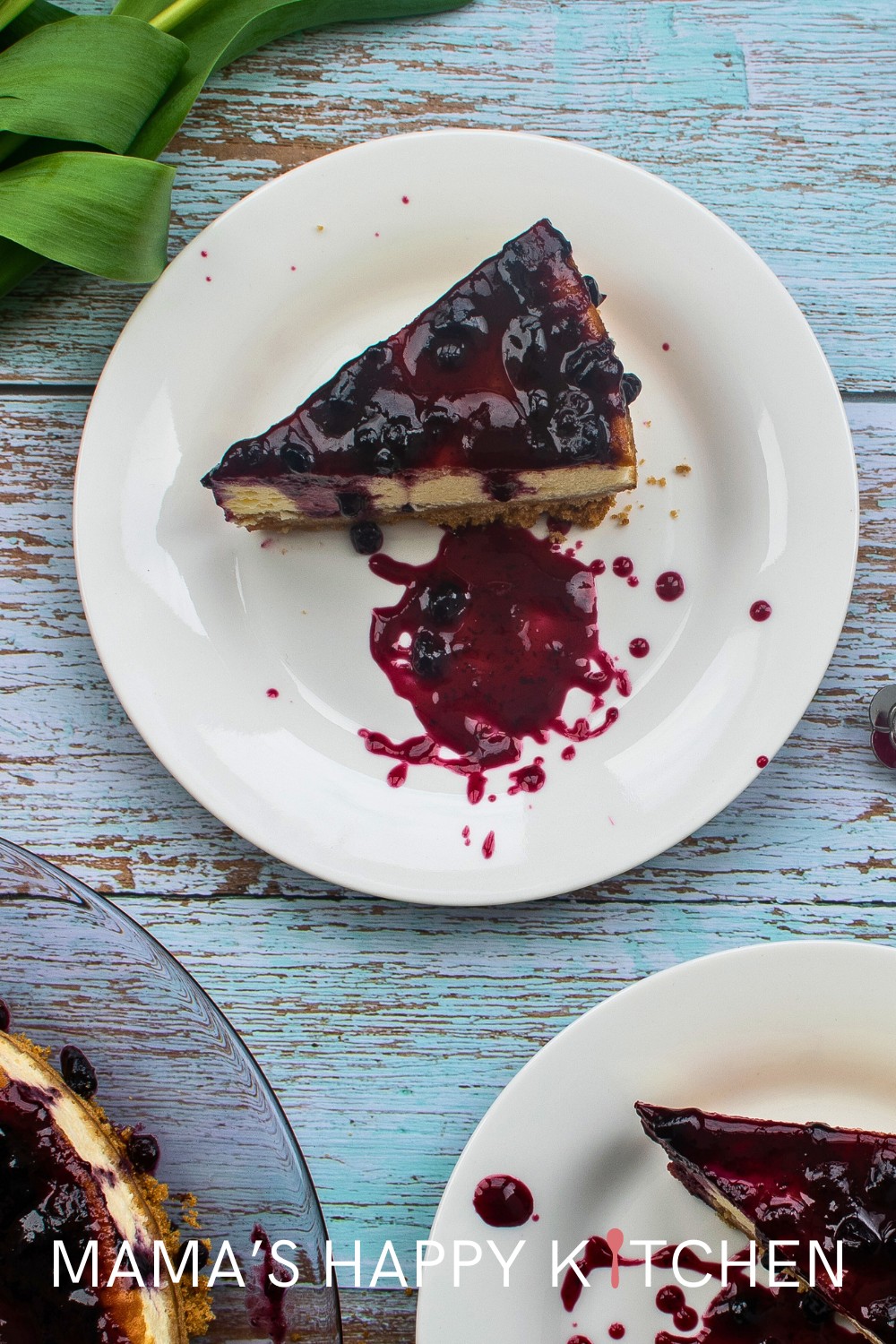 Decadent Cheesecake with Blueberry Compote Sauce Topping (Recipe)