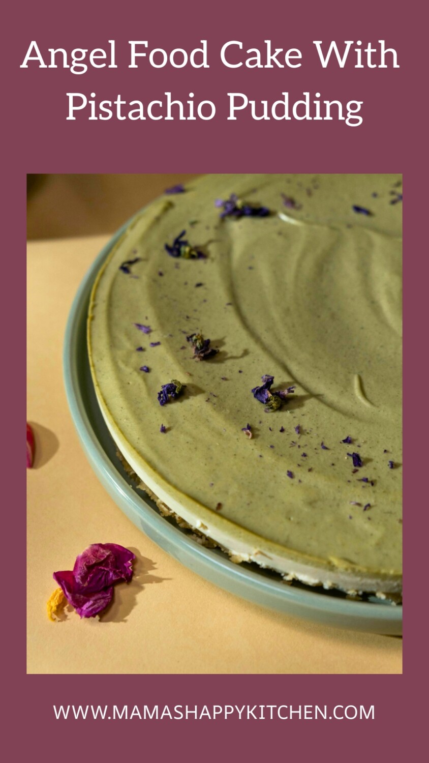 Angel Food Cake with Pistachio Pudding